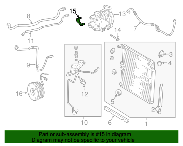 88688-6B260 - Compressor Assembly Bracket - 2010-2023 Toyota 4Runner ...