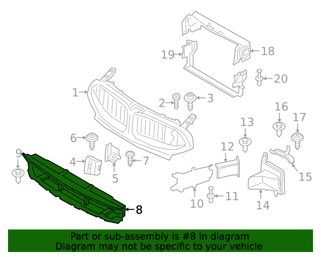 51-74-7-474-181 - Lower Air Guide - 2020-2022 BMW | Buy BMW Parts Now