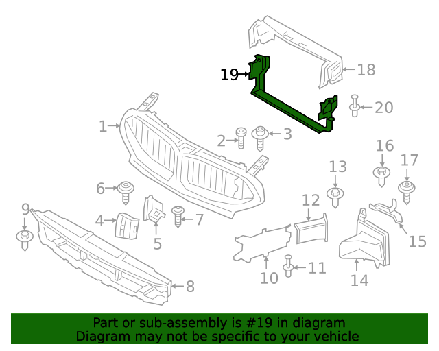 51-74-7-474-182 - Radiator Support Air Deflector 2020-2024 BMW M850i ...
