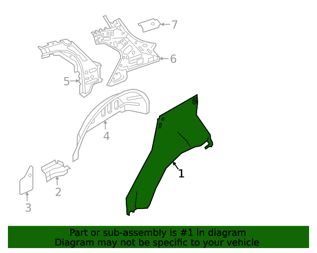 2018-2021 Nissan Kicks Outer Wheelhouse G6712-5RBMA | Parts for Nissans