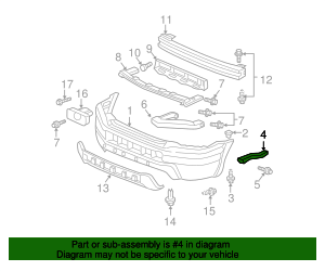 71191-S9V-A00 - Stiffener R Front Bumper Side - 2003-2005 Honda Pilot ...