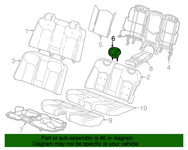2016-2020 Cadillac CT6 Headrest 84176366 GM | GMPartsDirect.com
