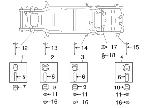 52205-60050 - Body Mount Cushion 2010-2023 Lexus GX460 ...
