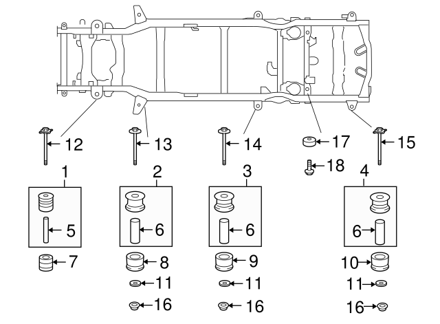 52201-60090 - Body Mount Cushion 2010-2023 Lexus GX460 ...