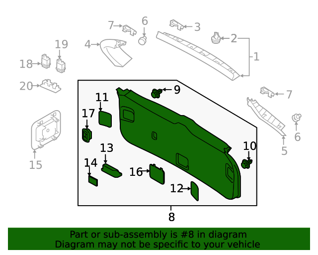 94320SJ010VH - Lower Gate Trim - 2019-2021 Subaru Forester | World OEM ...