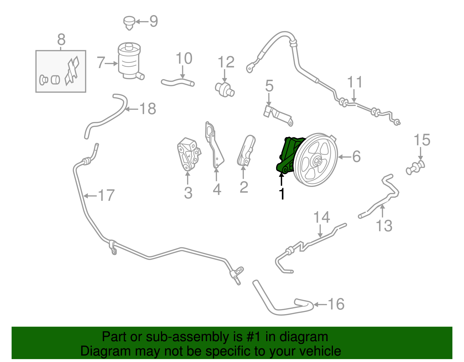 56110-RV0-A05 - Power Steering Pump 2011-2017 Honda Odyssey | Honda ...