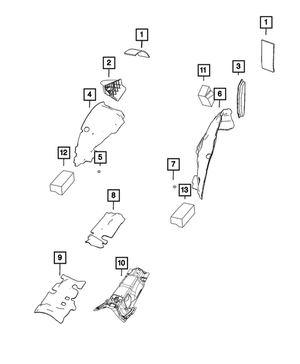 2015-2025 Mopar Wheelhouse Silencer 68381489AA | Mopar eStore