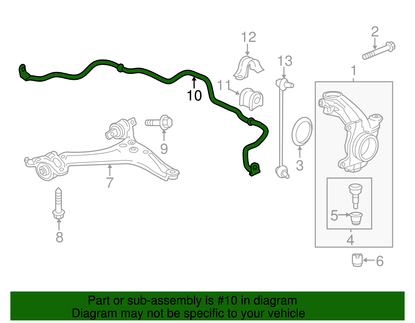 2013-2017 Honda Accord Stabilizer Bar 51300-T2A-A01 | Honda Factory Parts