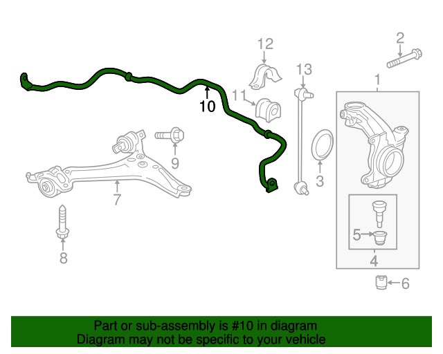 2013-2017 Honda Accord Stabilizer Bar 51300-T2B-A01 | OEM Parts Online