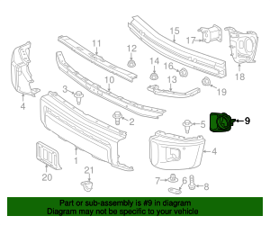 52127-0C070 - Fog Light Trim (Right, Front) - 2014-2021 Toyota Tundra ...
