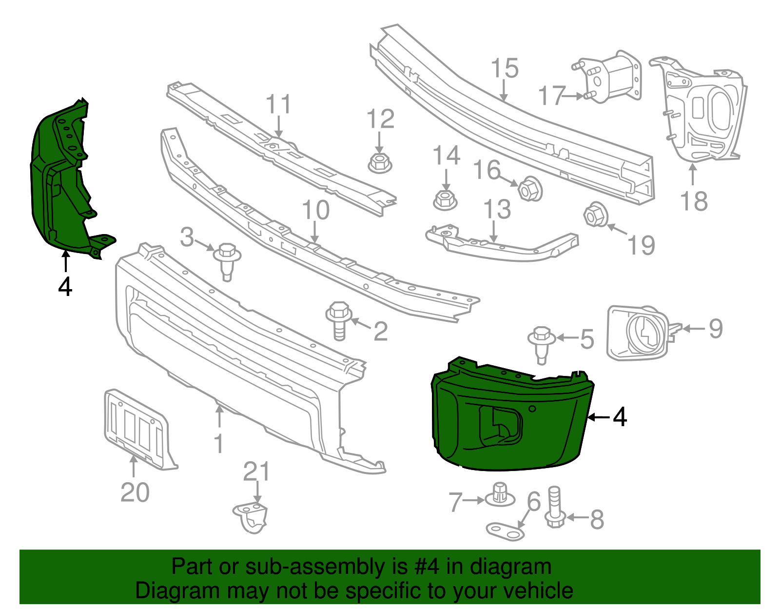 2014-2021 Toyota Front Right Passenger's End Cap Tundra | Nucar Toyota ...