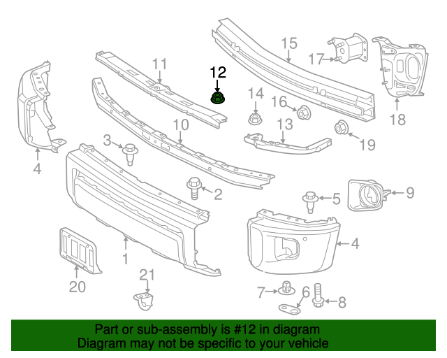 2014-2023 Toyota Upper Retainer Nut 90182-A0022 | Toyota Parts Center