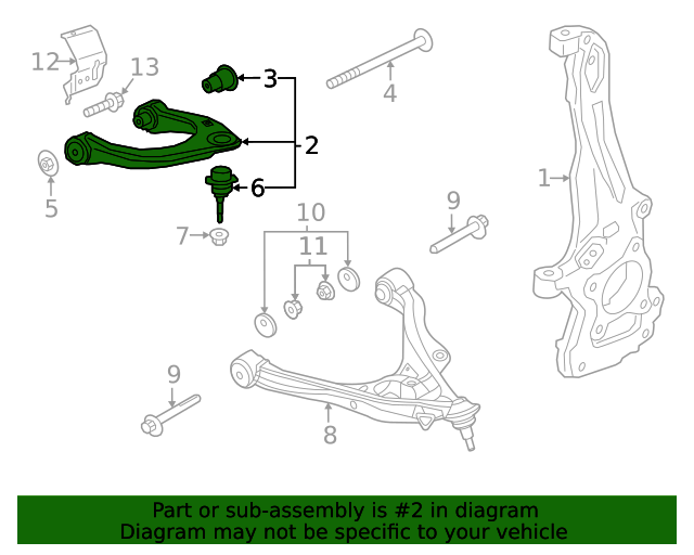 MB3Z-3085-J - Upper Control Arm 2021-2024 Ford Bronco | Ford Parts Direct