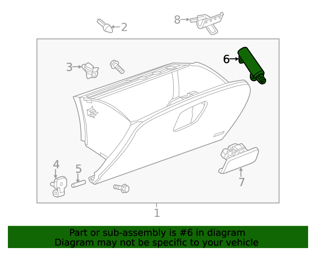 2013-2022 GM Instrument Panel Compartment Door Dampener 95055216 GM ...