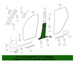 2016-2022 Mercedes-Benz Lower Center Pillar Trim 253-690-06-25-9051 ...