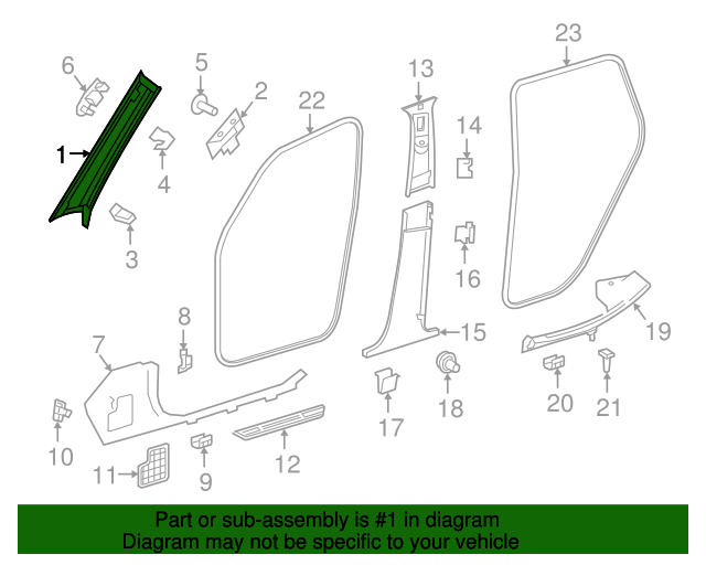 A Pillar Trim 253-690-28-00-1C67 | Mercedes-Benz Parts