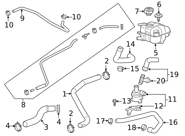 Heater Water Auxiliary Pump Inlet Hose 84141878 | GMPartsDirect.com