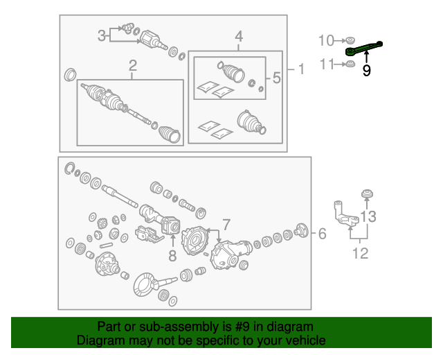 2003-2021 Toyota Differential Housing Support (Front) 52380-04071 ...