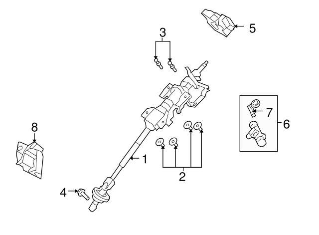 YL8Z-12049-AA - Column Assembly Upper Bolt 2007-2010 Ford | Ford Parts ...