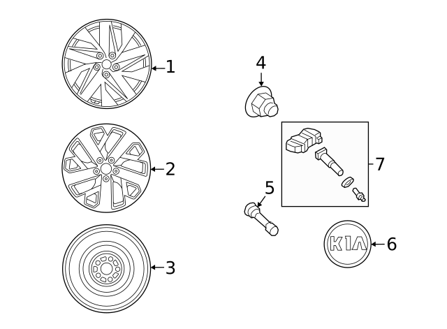2021-2023 Kia Sorento Wheel, Alloy 52910-R5230 | TascaParts.com