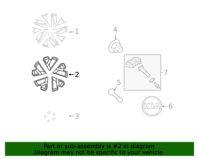 2021-2023 Kia Sorento Wheel, Alloy 52910-R5230 | TascaParts.com