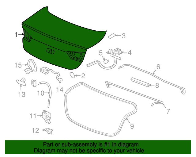 84538677 - Trunk Lid 2016-2024 Chevrolet Malibu | Chevrolet Parts Direct