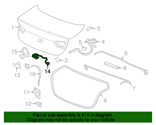 2016-2020 Chevrolet Malibu Trunk Open Warning Switch 84719449 | QuirkParts