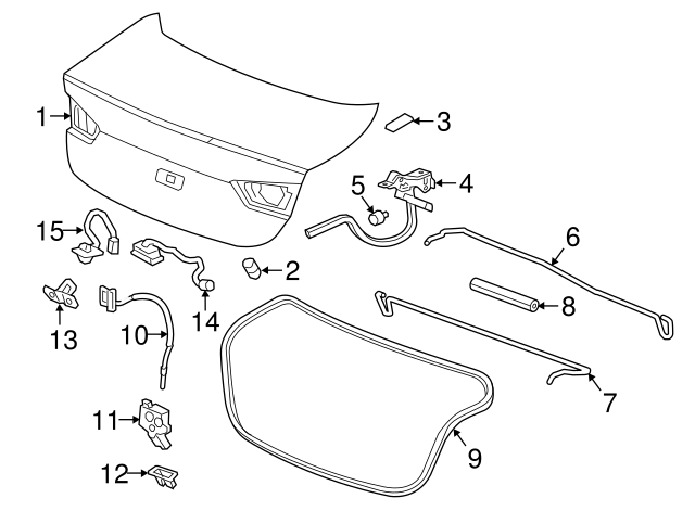 2016-2024 Chevrolet Malibu Lid (Replaces Part Number 84075221) 84538677 ...