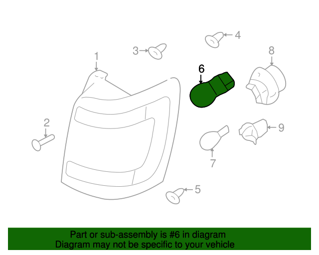 Genuine OEM Ford Part - Tail Lamp Bulb 6E5Z-13466-AC | Genuine OEM Ford ...