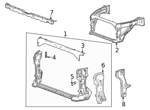 Radiator Support for 2021 Chevrolet Silverado 2500 HD | GMPartsDirect.com
