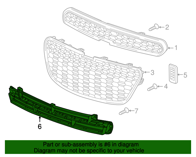 Genuine OEM Front Lower Grille Part# 95080063 Fits 2013-2015 Chevrolet ...