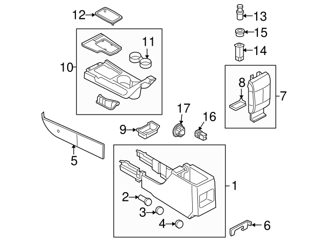 6H6Z-54045A76-AB - Panel Assembly - Console 2006-2008 Lincoln | Ford ...