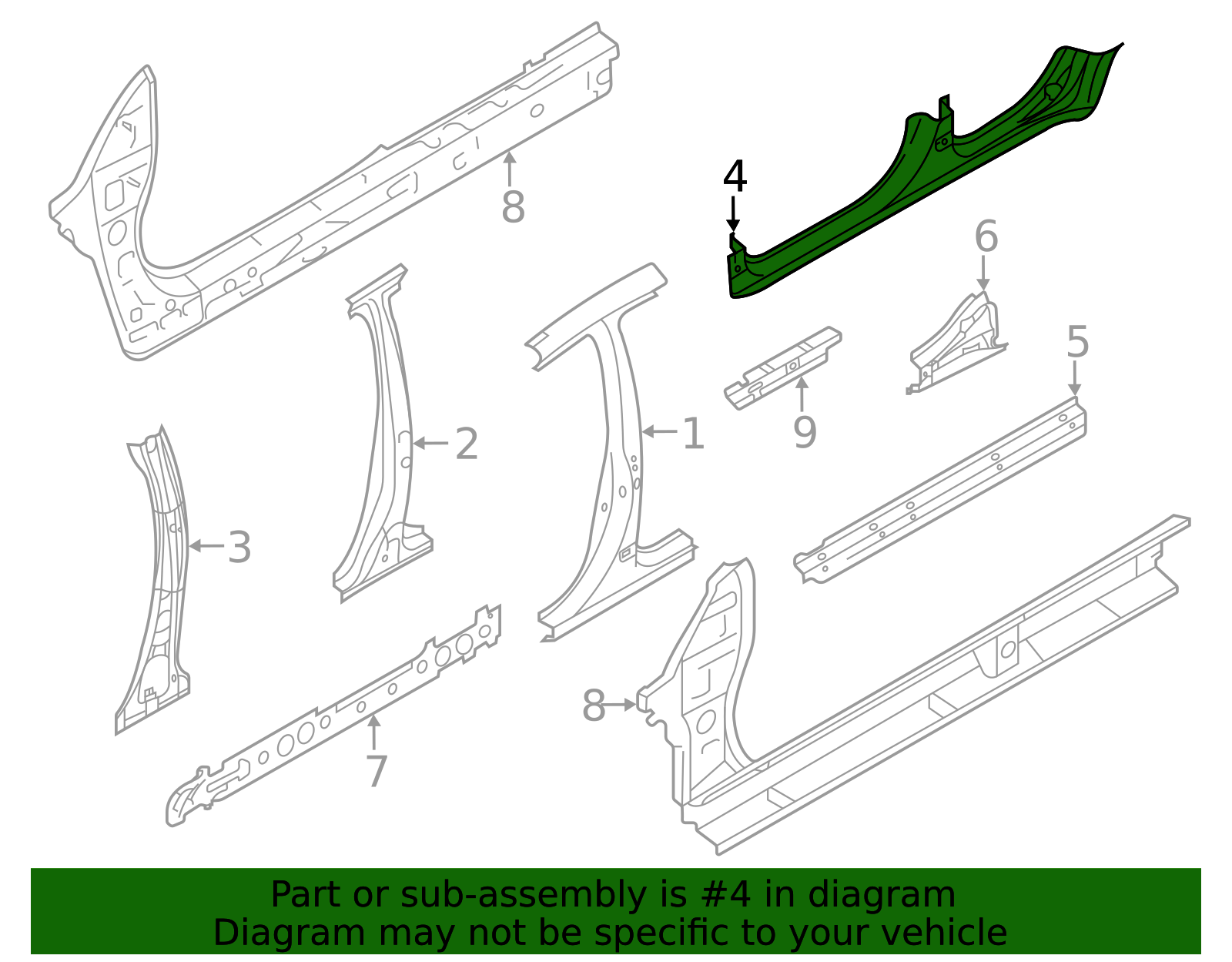 2020-2025 Subaru Outback Rocker Panel 51449AN02A9P | Subaru Parts Guys