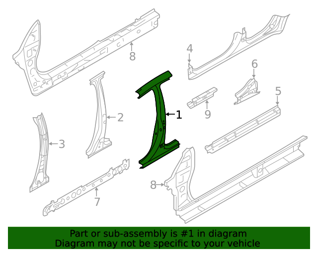 51429AN02A9P - Center Pillar - 2020-2023 Subaru Outback | Subaru Parts Guys