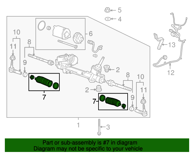 2011-2019 GM (Replaces 13286689) Rack and Pinion Boot Kit with Clamps ...