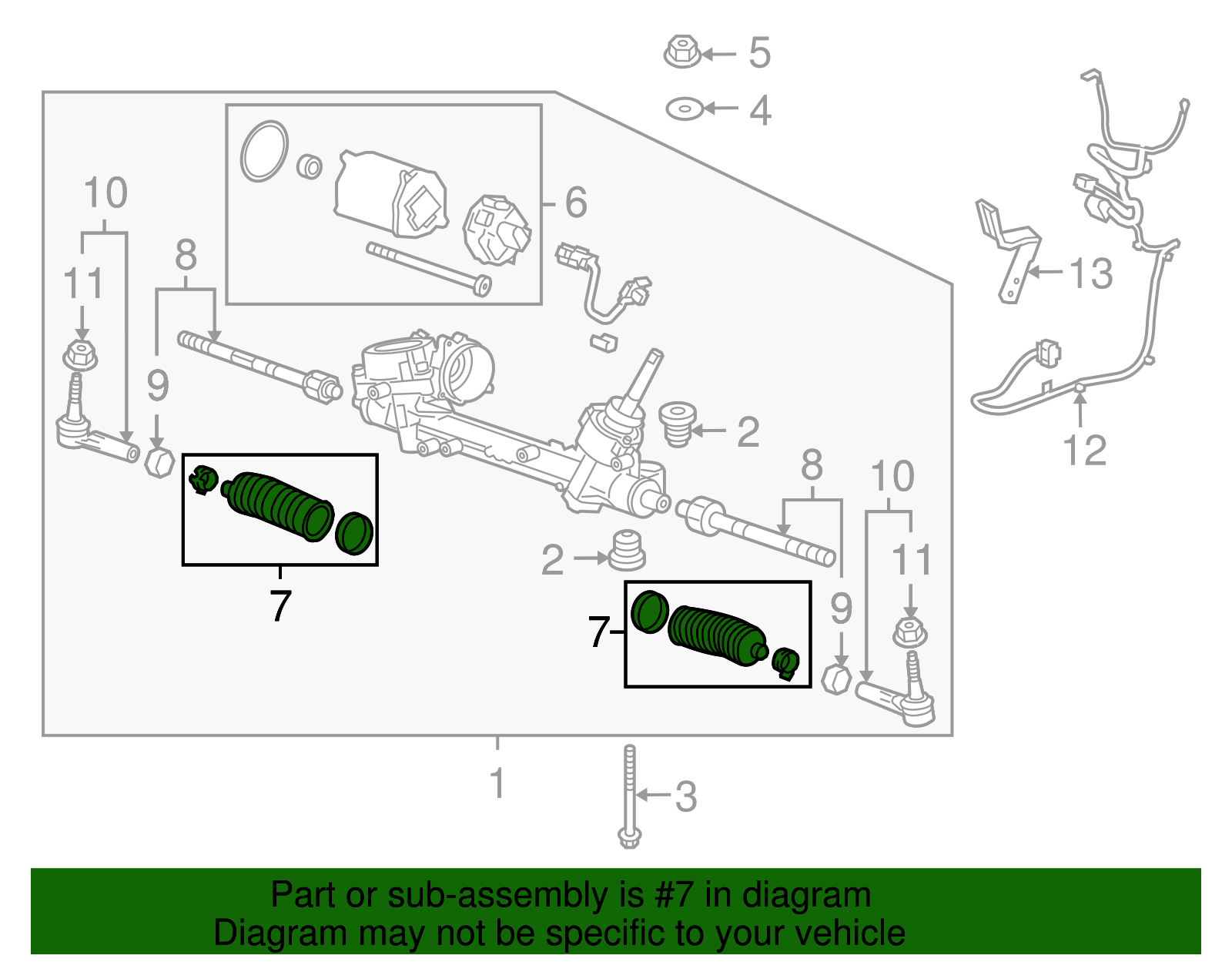 13354440 - 2011-2019 GM - Rack and Pinion Boot Kit with Clamps and Nut ...