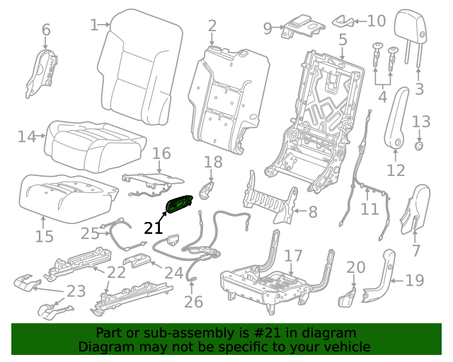 2017-2022 GM Jet Black Rear Driver Side Seat Recliner Handle 84106400 ...