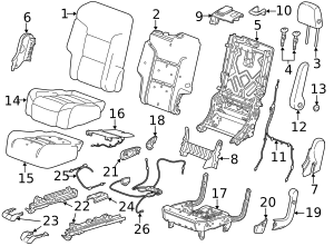 2017-2023 GMC Acadia Rear Seat Inner Recliner Cable 84149403 GM ...