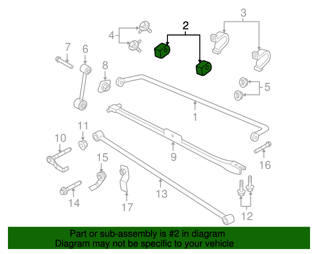 1L2Z-5493-AA - Stabilizer Bar Insulator 2005-2010 Ford Mustang ...