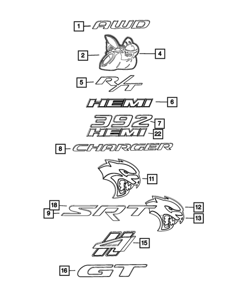 Nameplates for 2023 Dodge Charger | Mopar Factory Parts