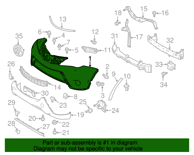 52119-0R911 - Cover Front Bumper 2013-2015 Toyota RAV4 | Longo Toyota Parts