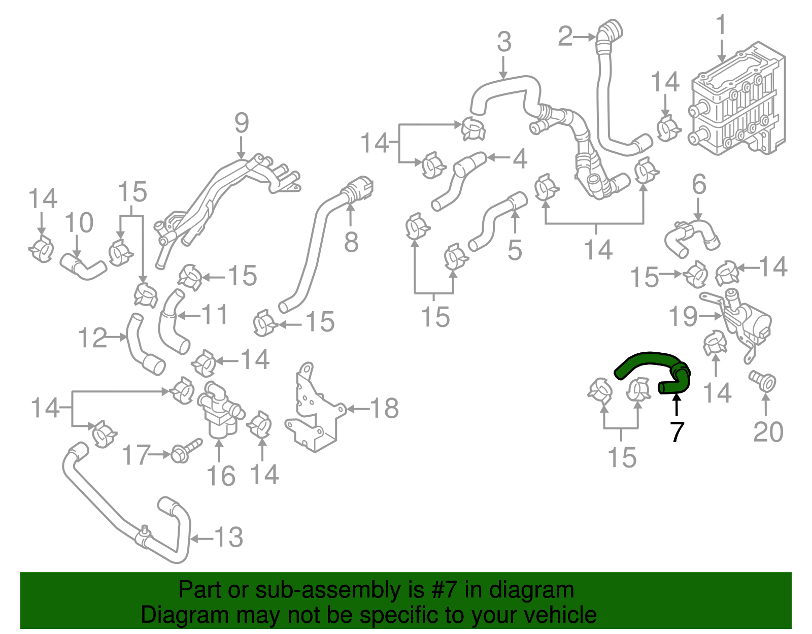 2016-2018 Audi A3 Sportback e-tron Water Hose 5Q0-121-058-P | Audi OEM ...