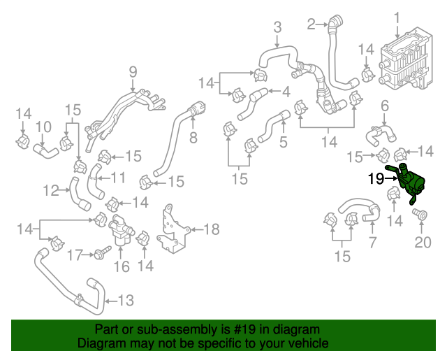 5Q0-121-671-F - Valve 2016-2018 Audi A3 Sportback e-tron | Audi OEM Parts