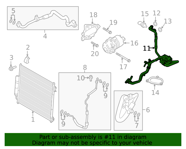 LR101277 - Evaporator Tube - 2019 Land Rover Range Rover Sport ...