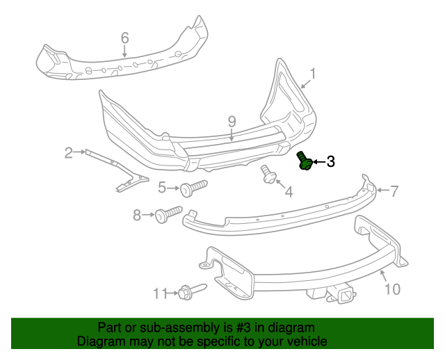 1999-2004 Jeep Grand Cherokee Bumper Cover Pin 55176248 | TascaParts.com