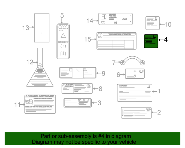 2018-2024 Audi Info Label 7D0-000-279-L | Audi USA Parts