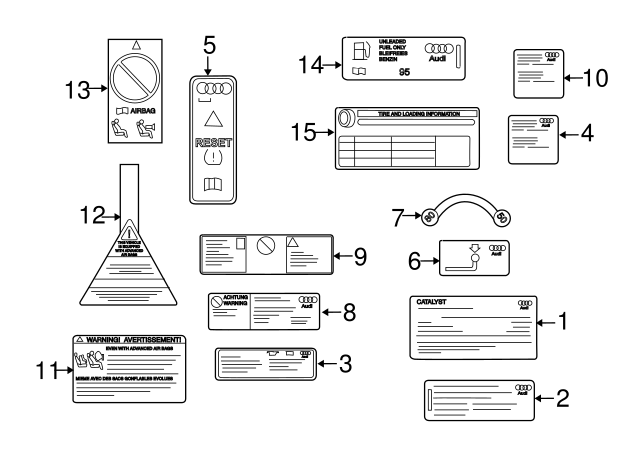2018-2020 Audi Info Label 7D0-000-279-L | Audi USA Parts