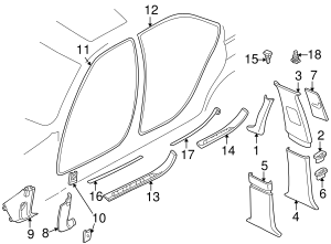 Genuine BMW 51-43-8-174-465 | Center Pillar Trim | FREE Shipping on ...