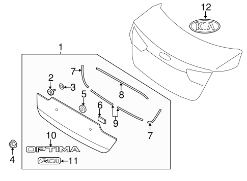 Exterior Trim - Trunk for 2015 Kia Optima | Kia Parts Store