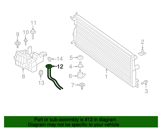 2017-2020 Ford Coolant Hose HC3Z-8C633-A | TascaParts.com